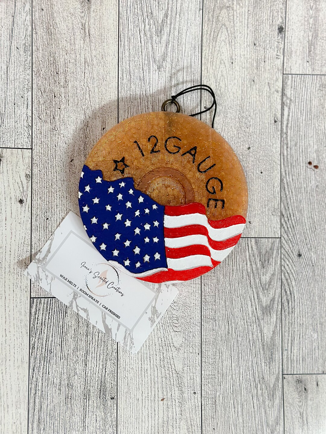 Shotgun Shell Casing With American Flag Car Freshener Aroma Bead ...