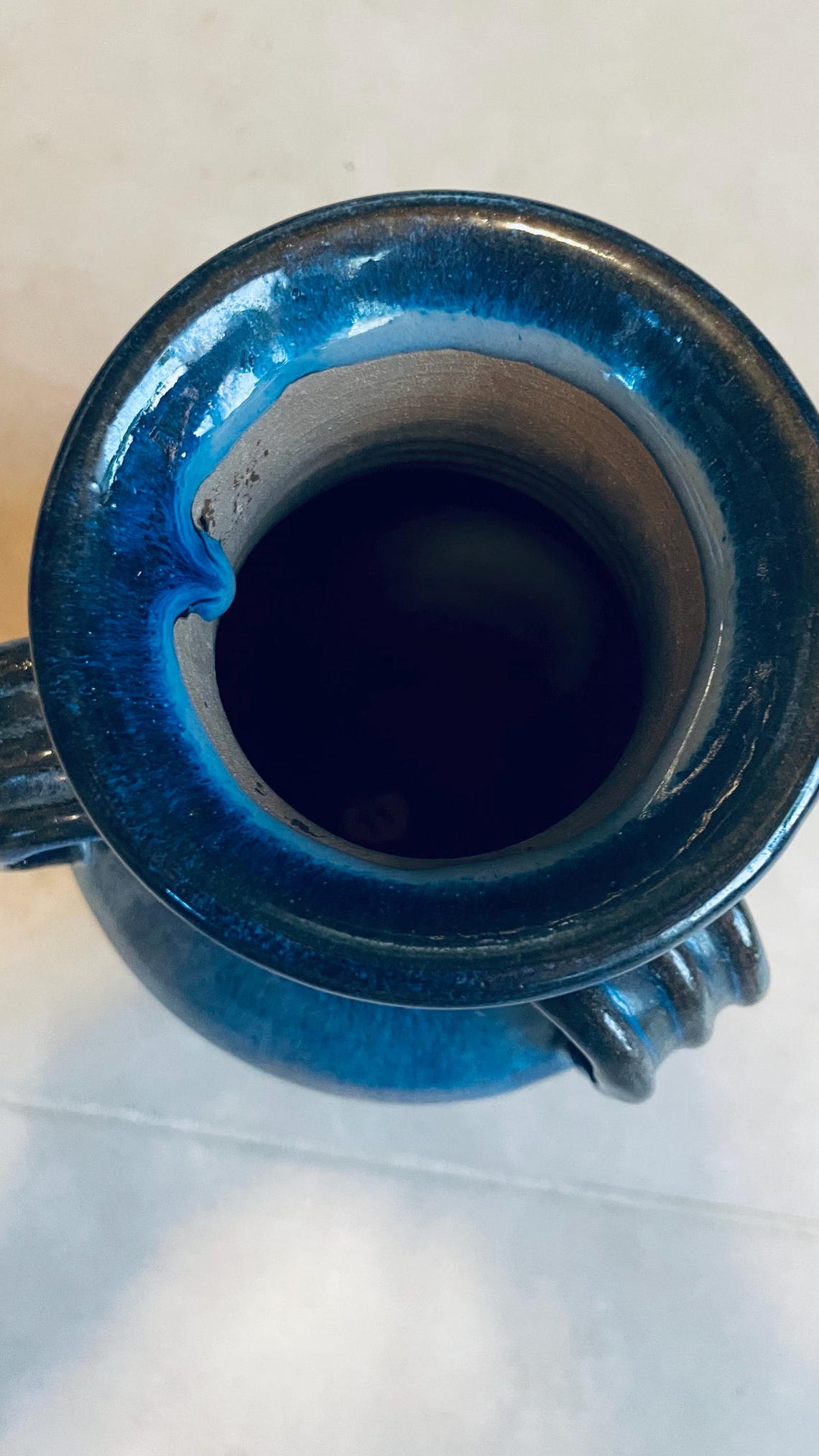 Blue Glazed Cobalt Pottery Vase - Etsy
