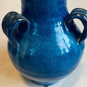 Blue Glazed Cobalt Pottery Vase - Etsy