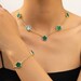 Four Leaf Clover. Jewellery Set for Women 18K Gold Plated Green Pendant ...