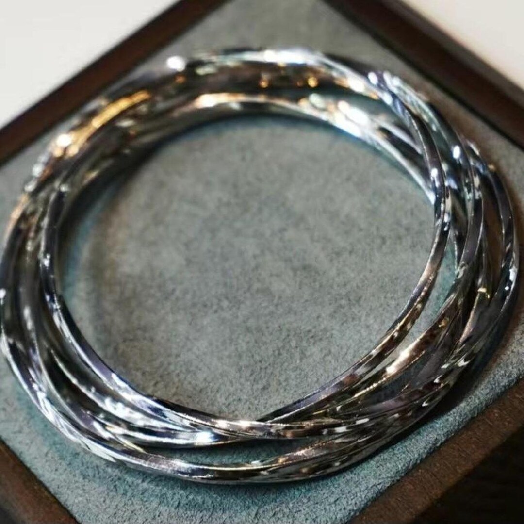 Ladies Silver Bangles X5 Set. Approx 7cm - Etsy