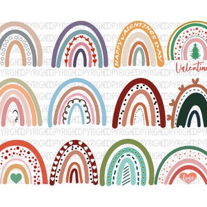 Boho Rainbow Svg Bundle, Cute Rainbow Svg,baby Rainbow Svg, Pastel ...