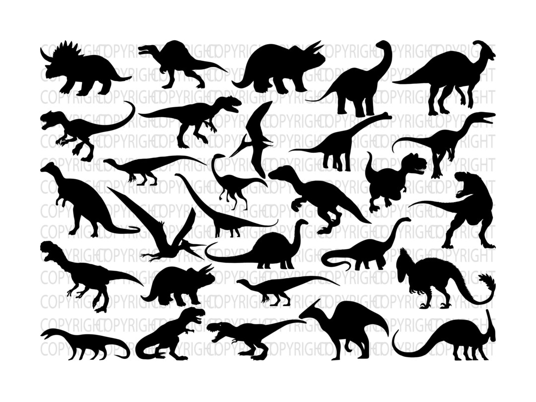 Dinosaur Svg Bundle Dinosaur Clipart Png Dinosaur Silhouette Svg Kids ...