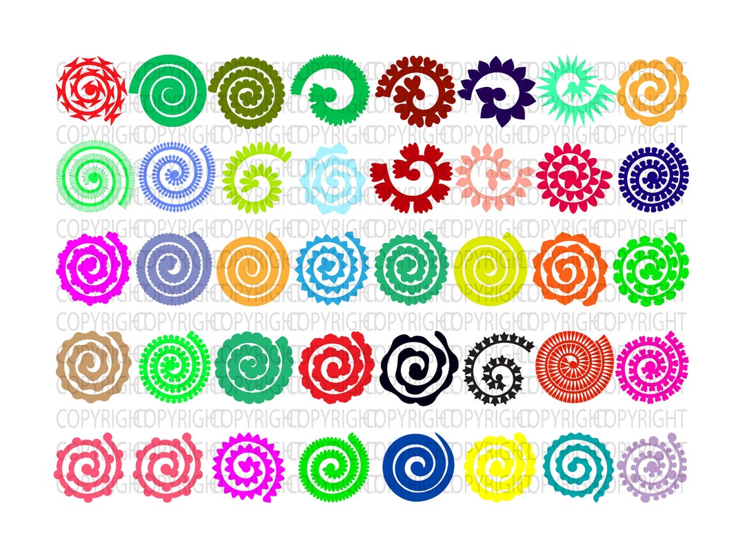 ROLLED FLOWER SVG Rolled Flowers Template Rolled Paper - Etsy