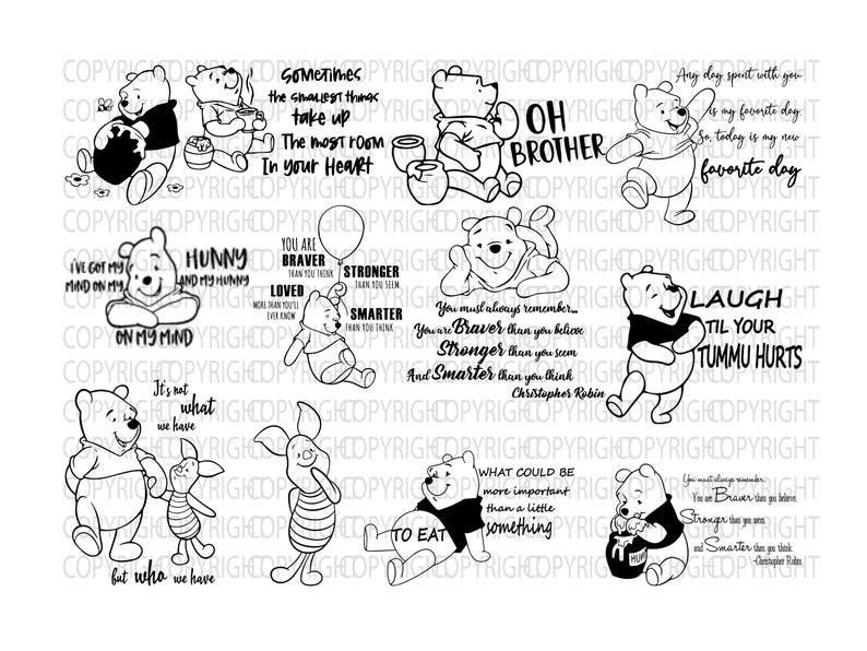 Winnie l'ourson SVG Pooh svg Porcinet svg Tigrou svg - Etsy France