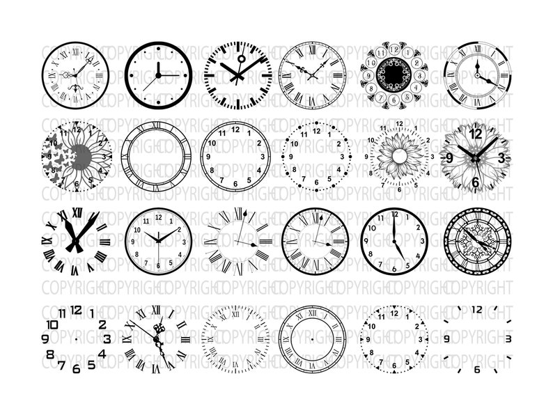 Clock Face Svg Clock Svg Clock Face Clipart Bundle Cut - Etsy Australia