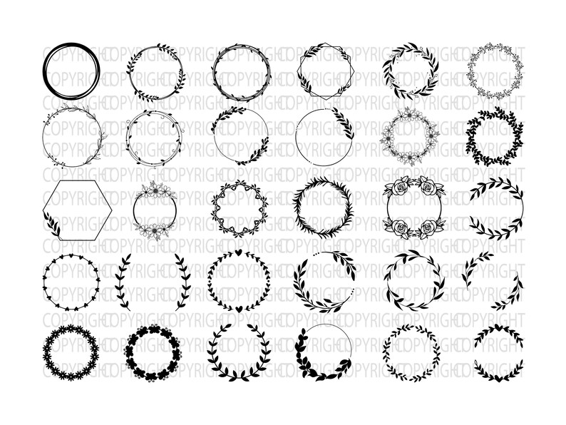 Wreath Svg Bundle Floral Wreath Bundle Laurel Wreath Svg - Etsy