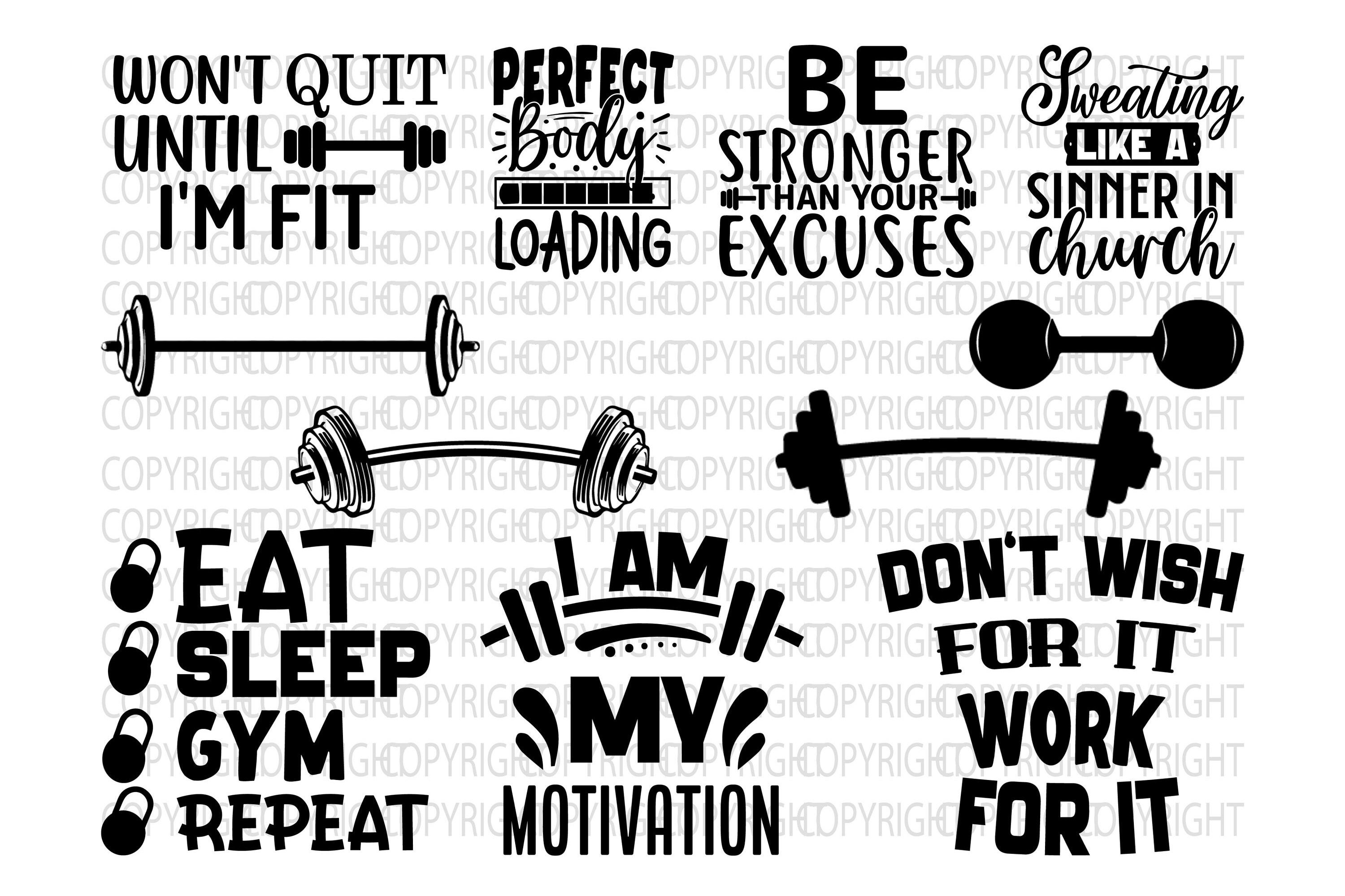 Workout Svg Gym Svg Bundle Fitness Svg Exercise Svg - Etsy Australia