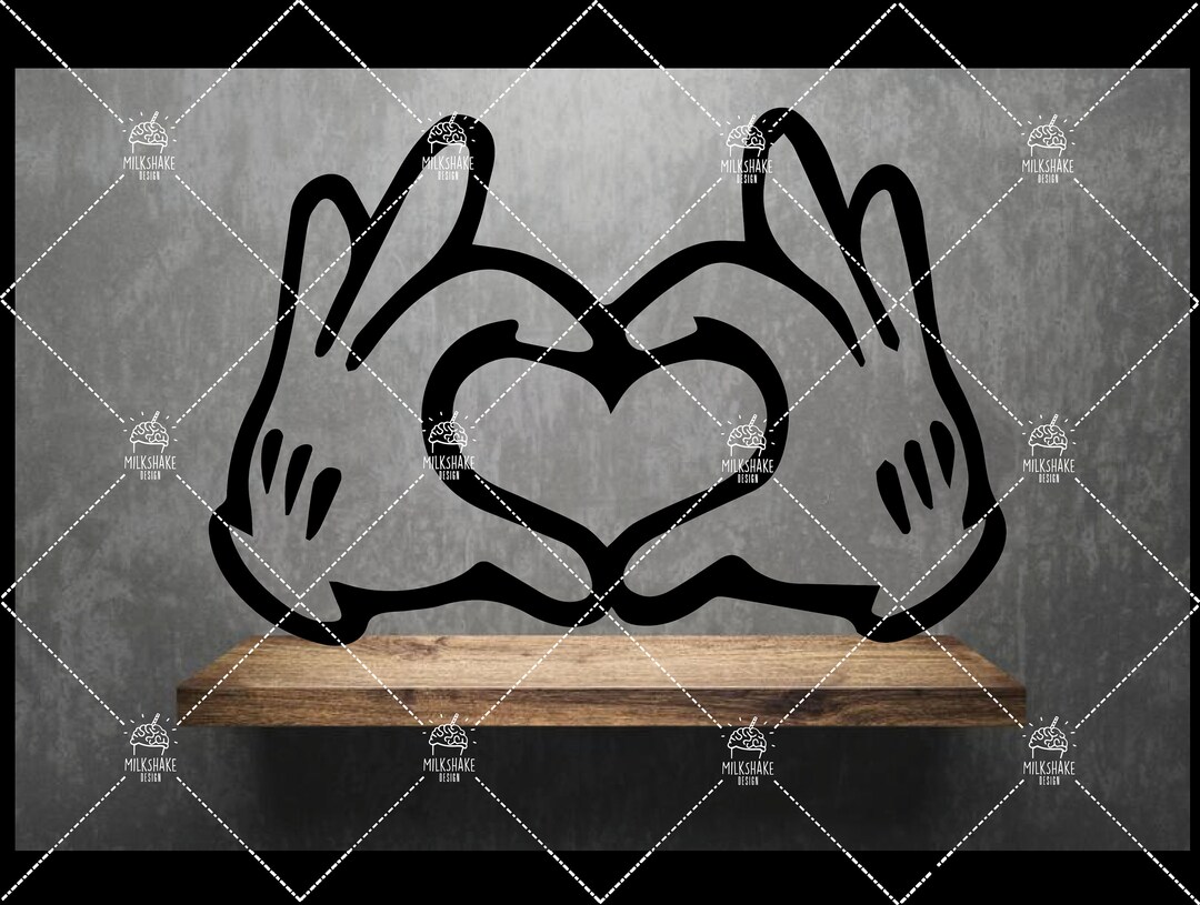 Mickey Mousee Hands Love Heart - Etsy