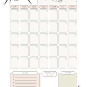 Greenery and Floral Calendar - Etsy