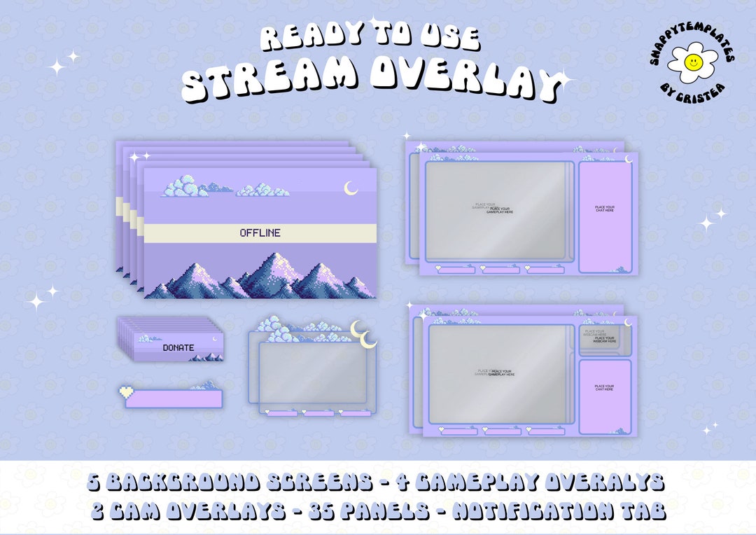 Dreamy Purple Stream Package Purple and Blue Theme Twitch Set Twitch ...