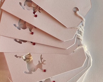 Handmade Reindeer Gift Tags Pack of 10 - Etsy UK