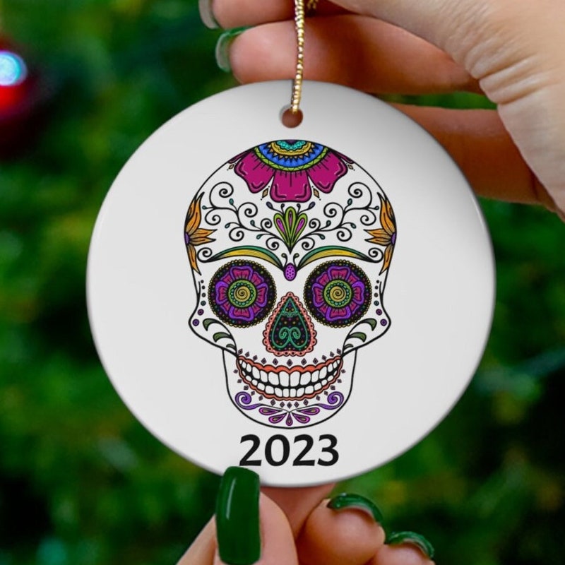 Sugar Skull Ornament - Etsy