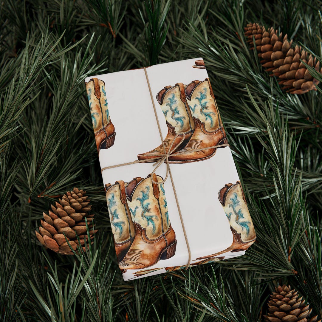 Cowboy Boot Wrapping Papers Birthday Present Wrapping Paper Cowgirl ...