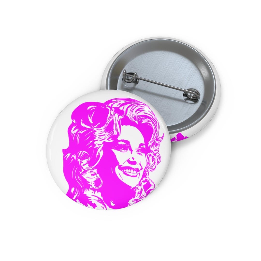 Dolly Inspired Retro Portrait Pin Button | Pink Pop Art Face, Round ...