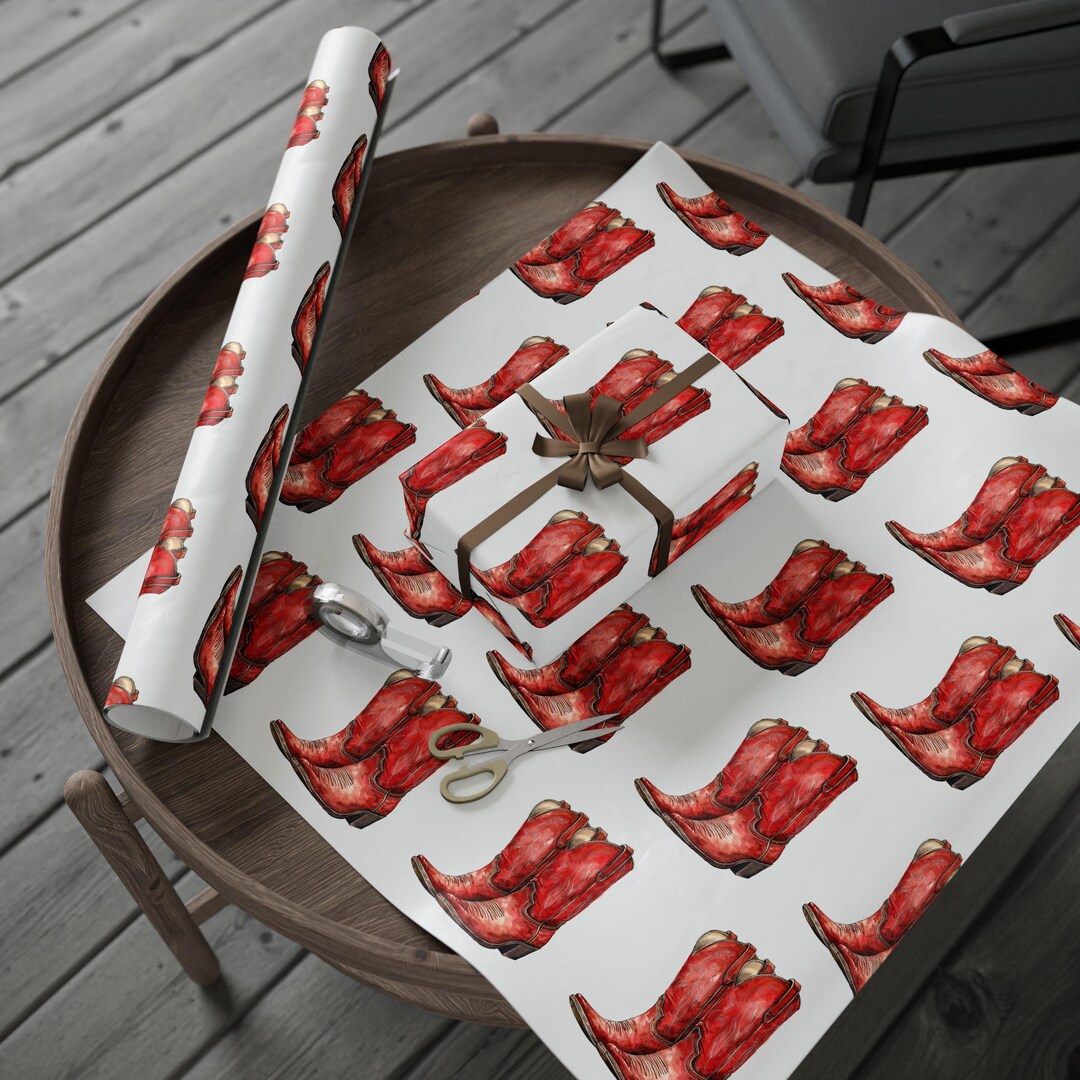 Cowboy Boots Christmas Wrapping Papers Cowboy Christmas Present ...