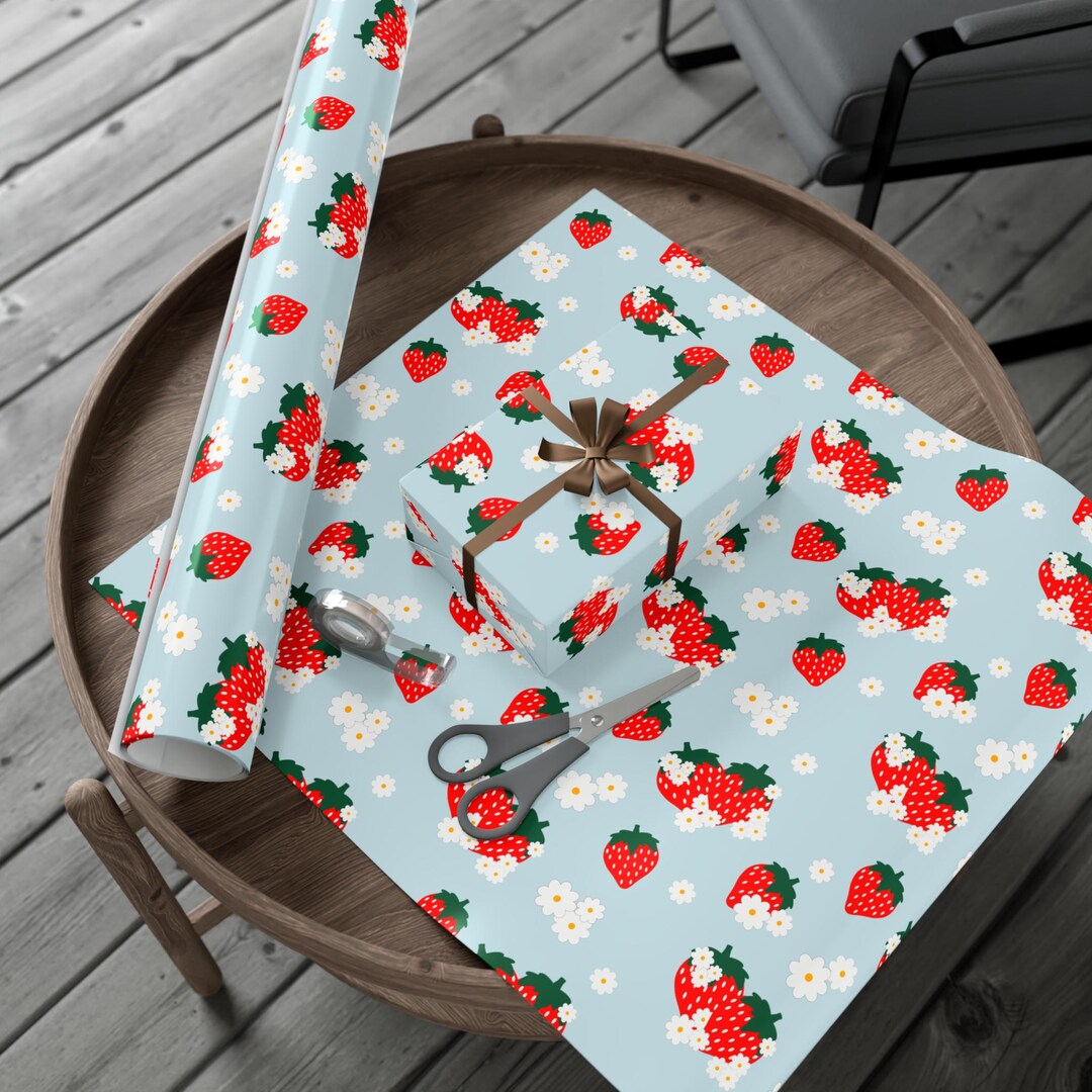 Strawberries Wrapping Paper Strawberry Gift Wrap - Etsy