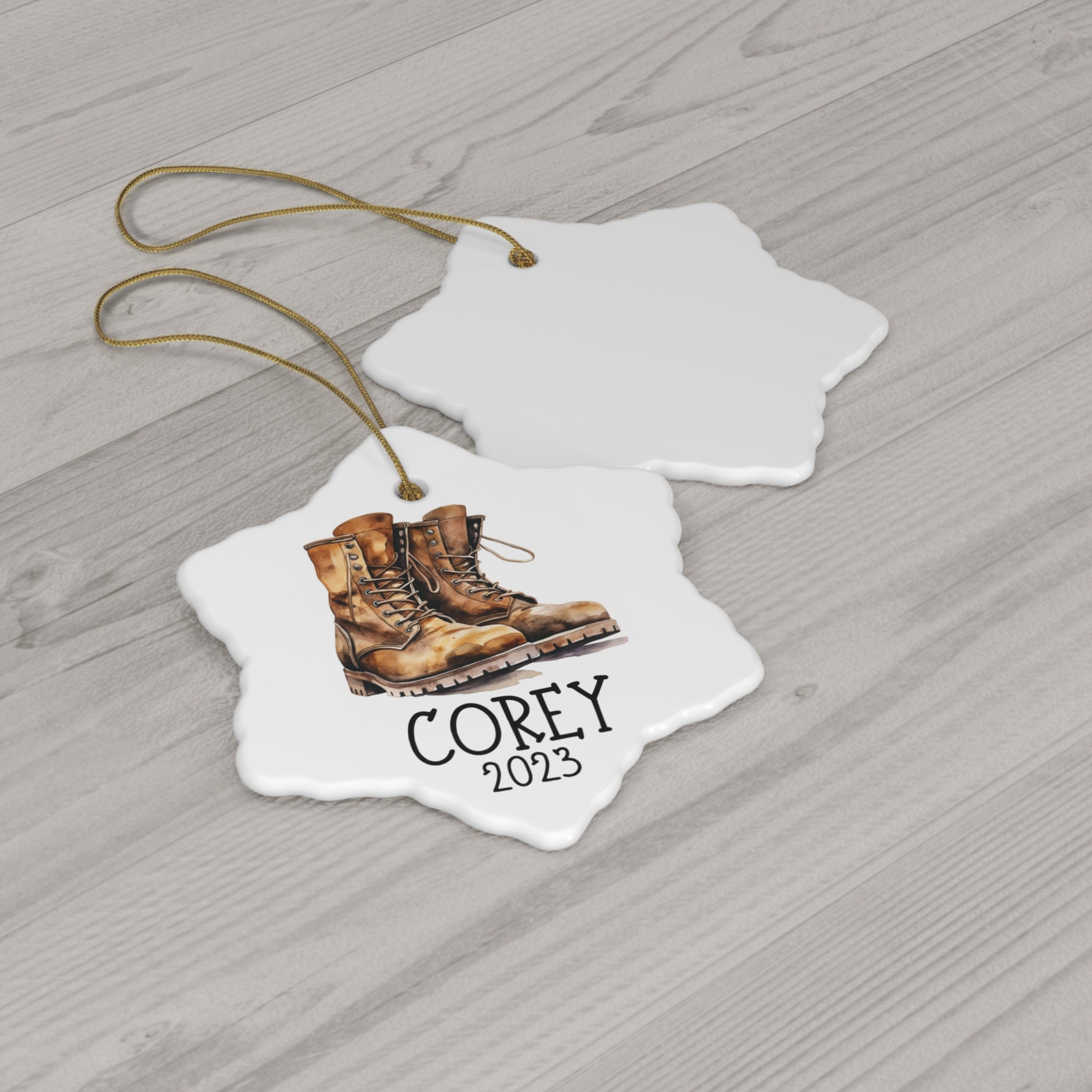 Combat Boot Ornament, Custom Military Ceramic Ornament, Army Mom Gift ...