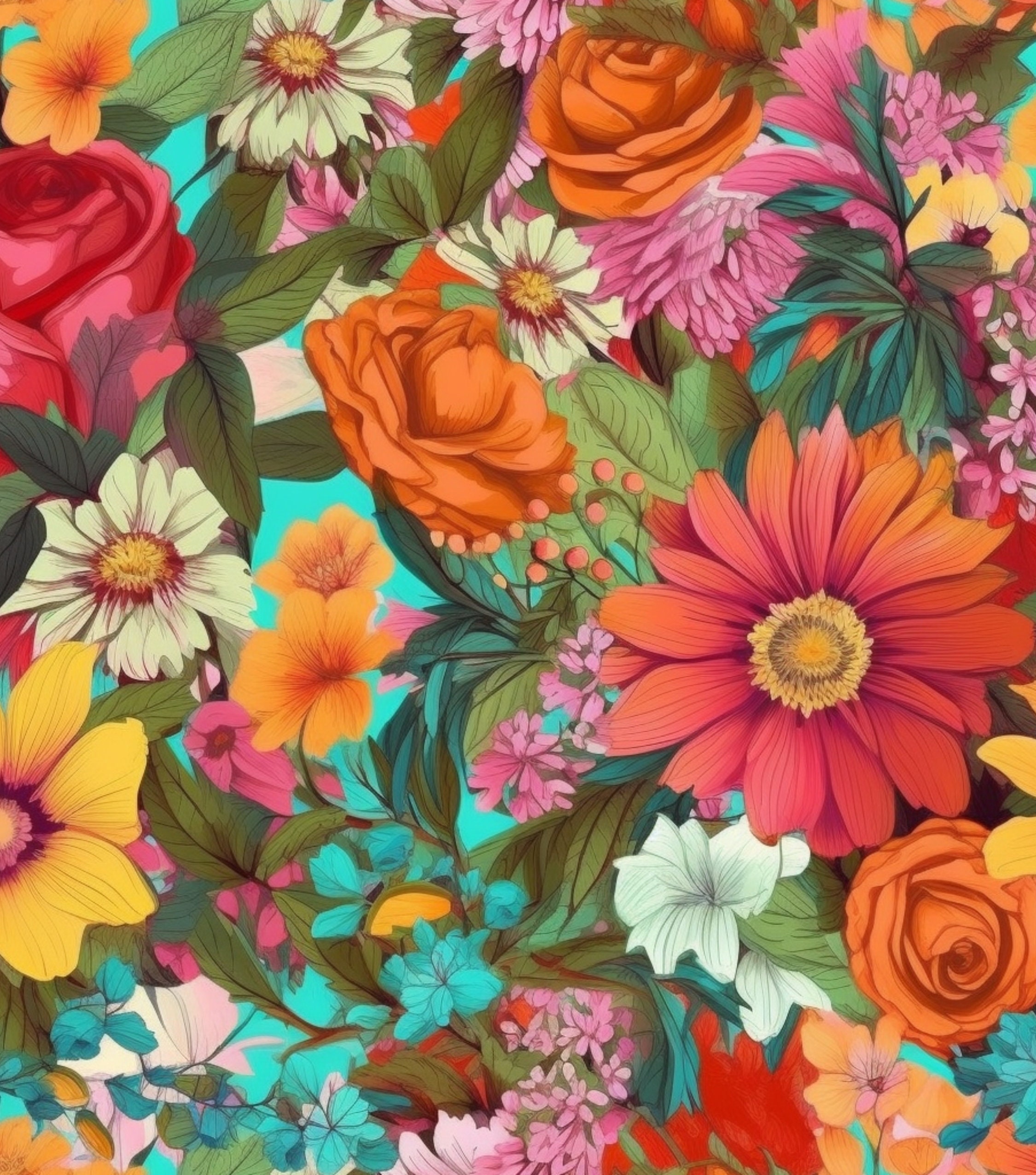 Spring Floral Medley Digital Paper Watercolor Flower Backgrounds 12 ...