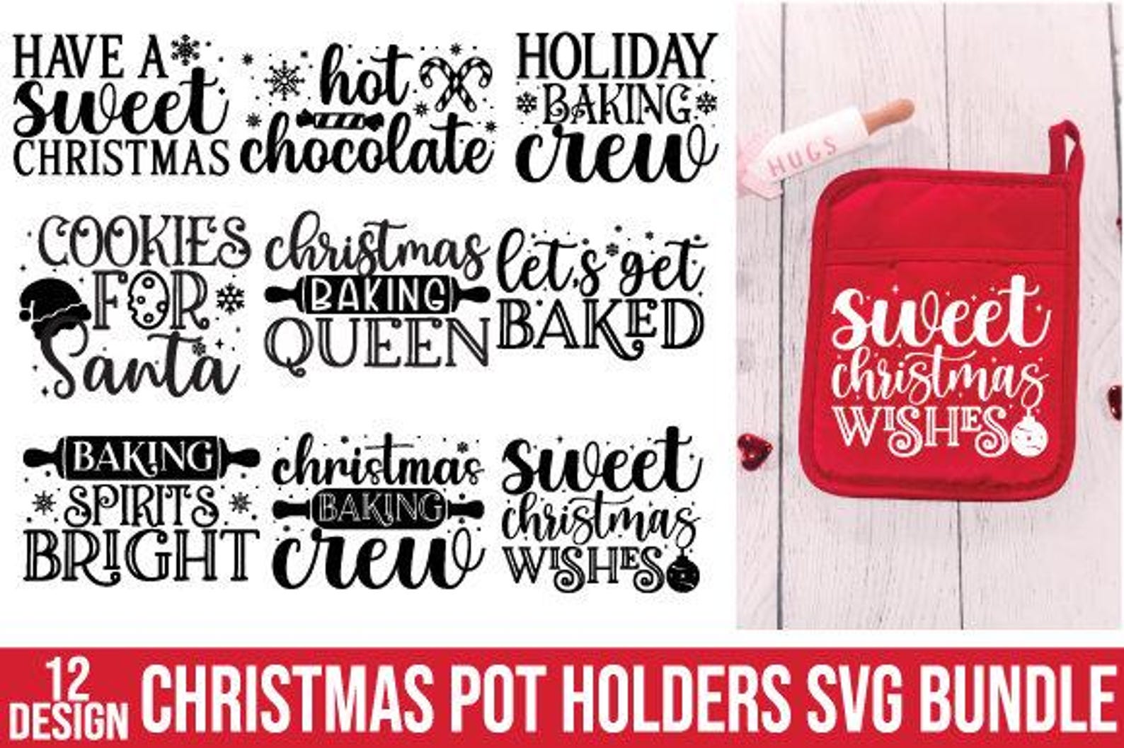 Christmas SVG Bundle, Holiday Graphics Pack, 300 Festive SVG Designs ...