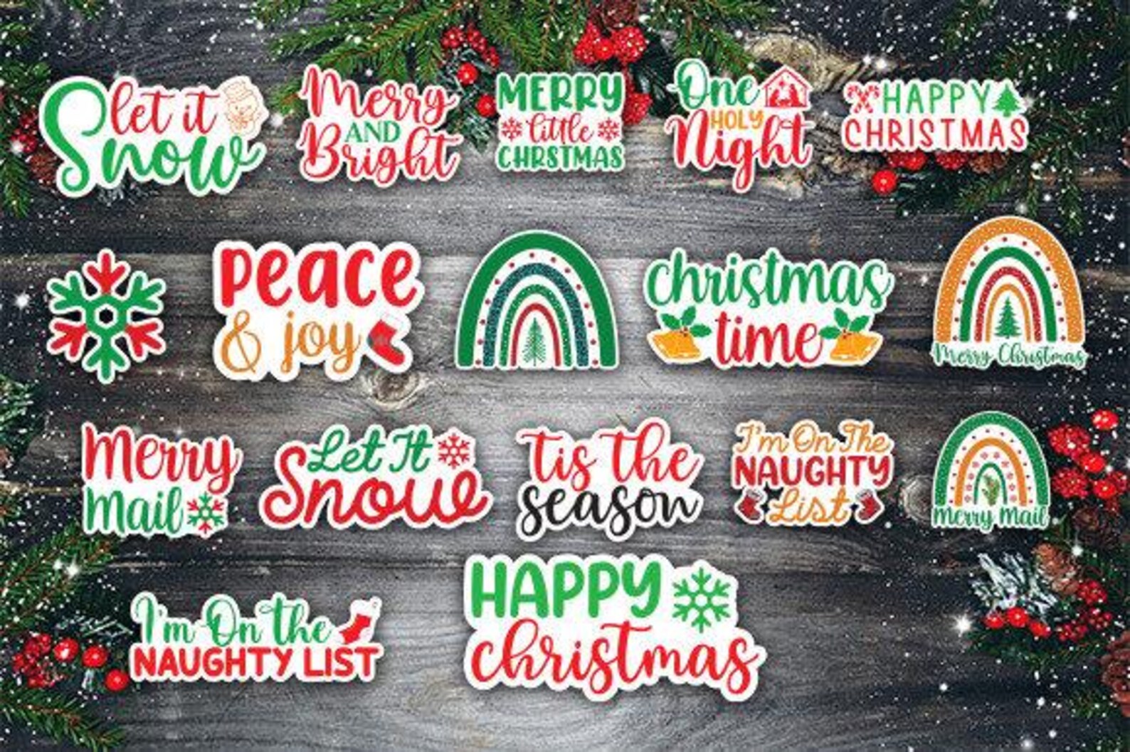 Christmas SVG Bundle, Holiday Graphics Pack, 300 Festive SVG Designs ...