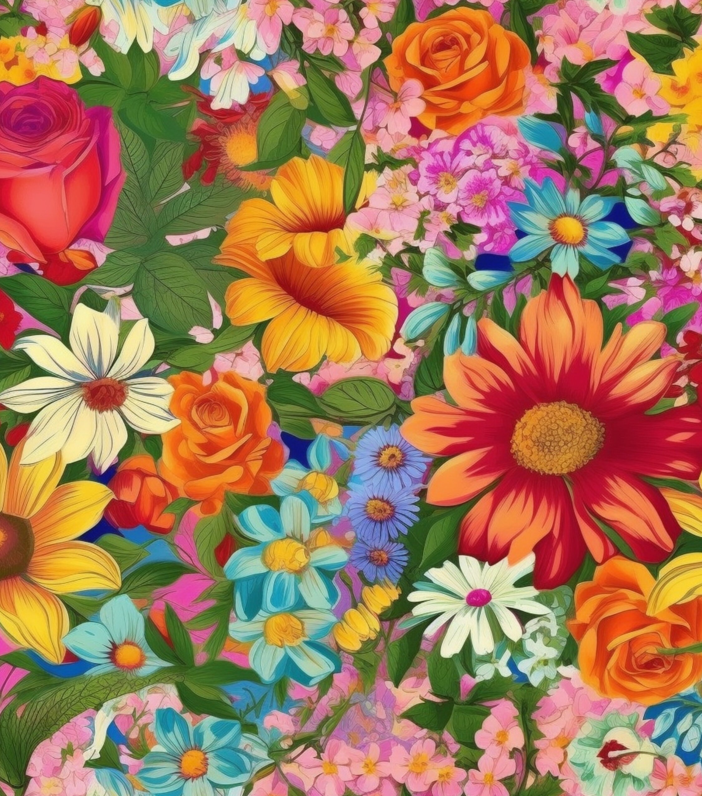 Spring Floral Medley Digital Paper Watercolor Flower Backgrounds 12 ...