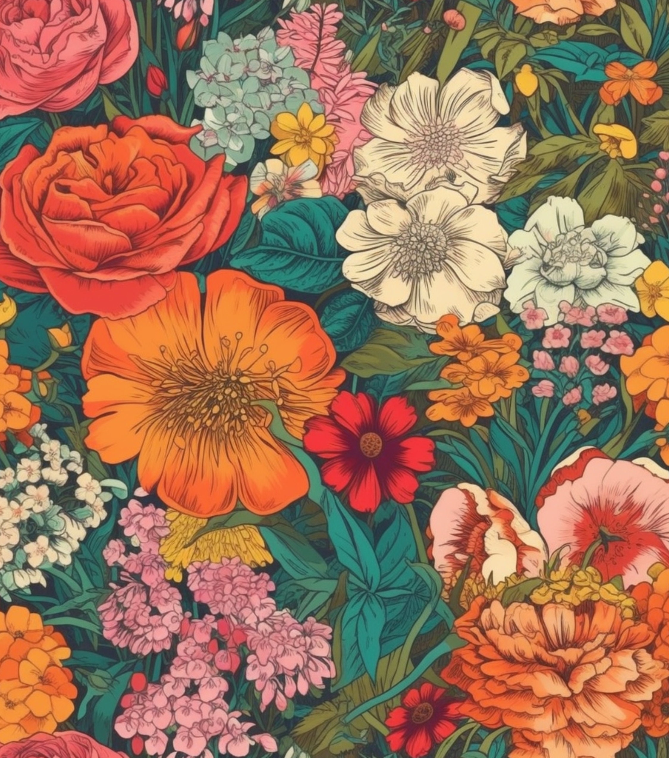 Spring Floral Medley Digital Paper Watercolor Flower Backgrounds 12 ...