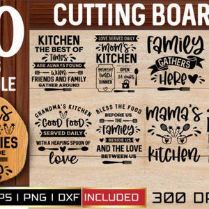 Cutting Board SVG Bundle, 50 Digital Files, Laser Cutting Designs ...