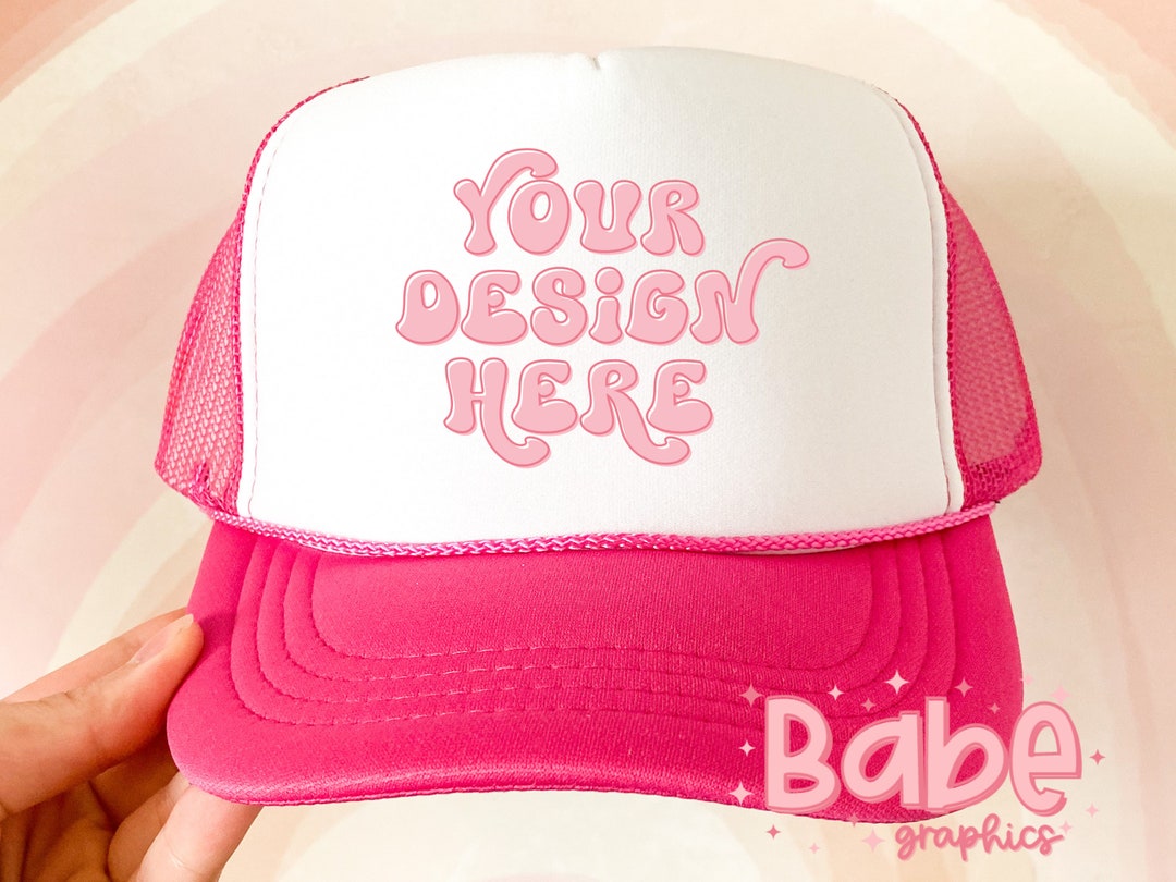 Pink White Trucker Hat Mockup Digital Download Hat Mockup Mockup for ...