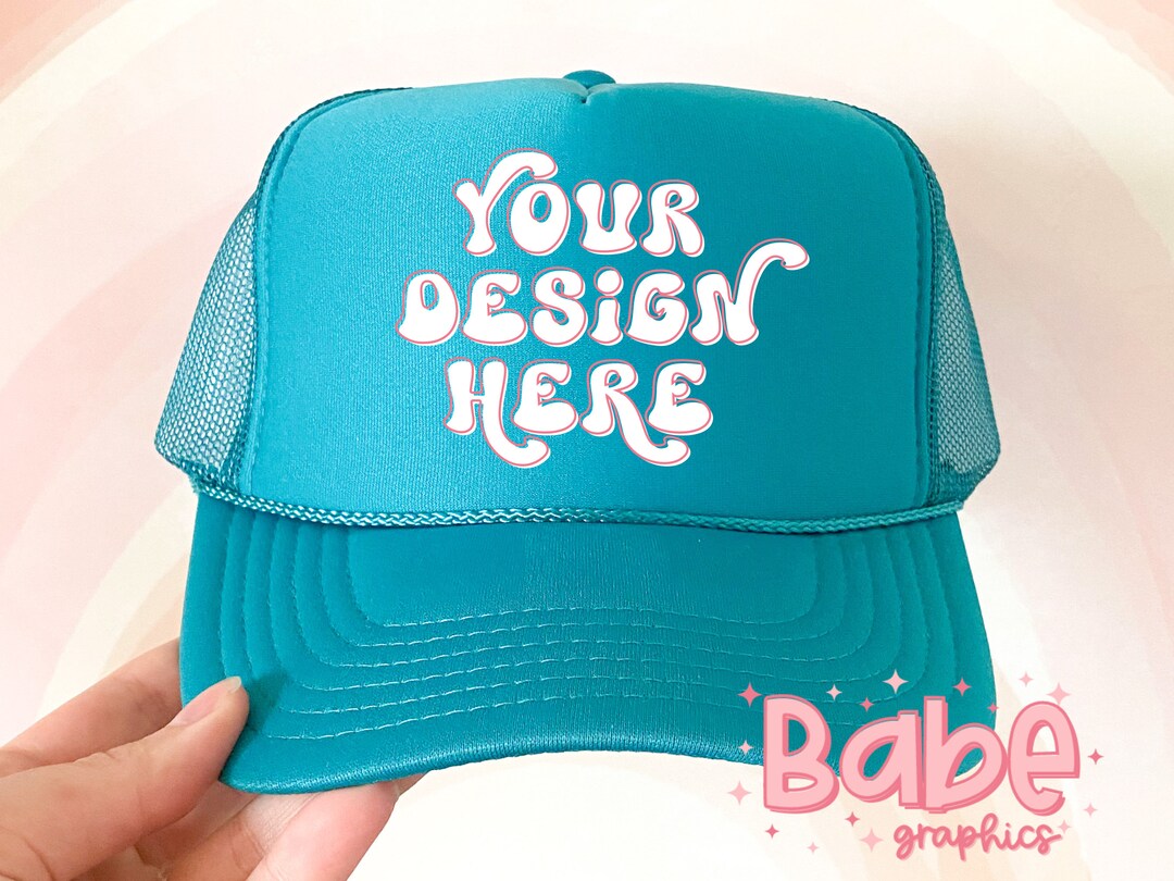 Jade Pink Trucker Hat Mockup Digital Download Hat Mockup Mockup for Hat ...