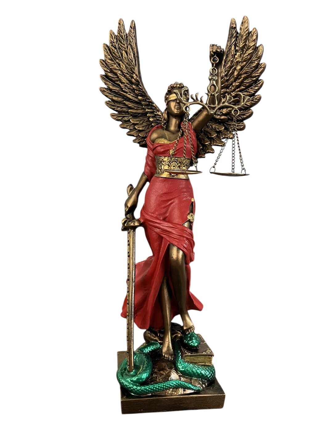 Themis Statue, Winged Justice Statue, Lady Justice, Office Decor, Gift ...