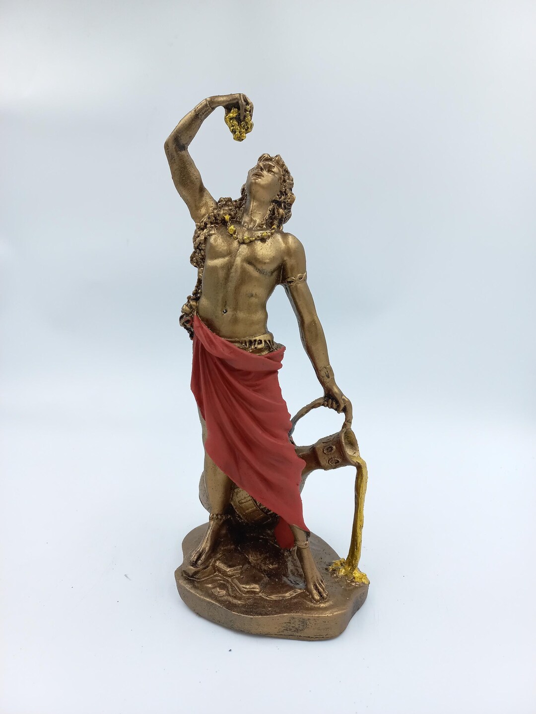 Bronze & Red Colored Bacchus Statue, Dionysus God of Wine - Etsy