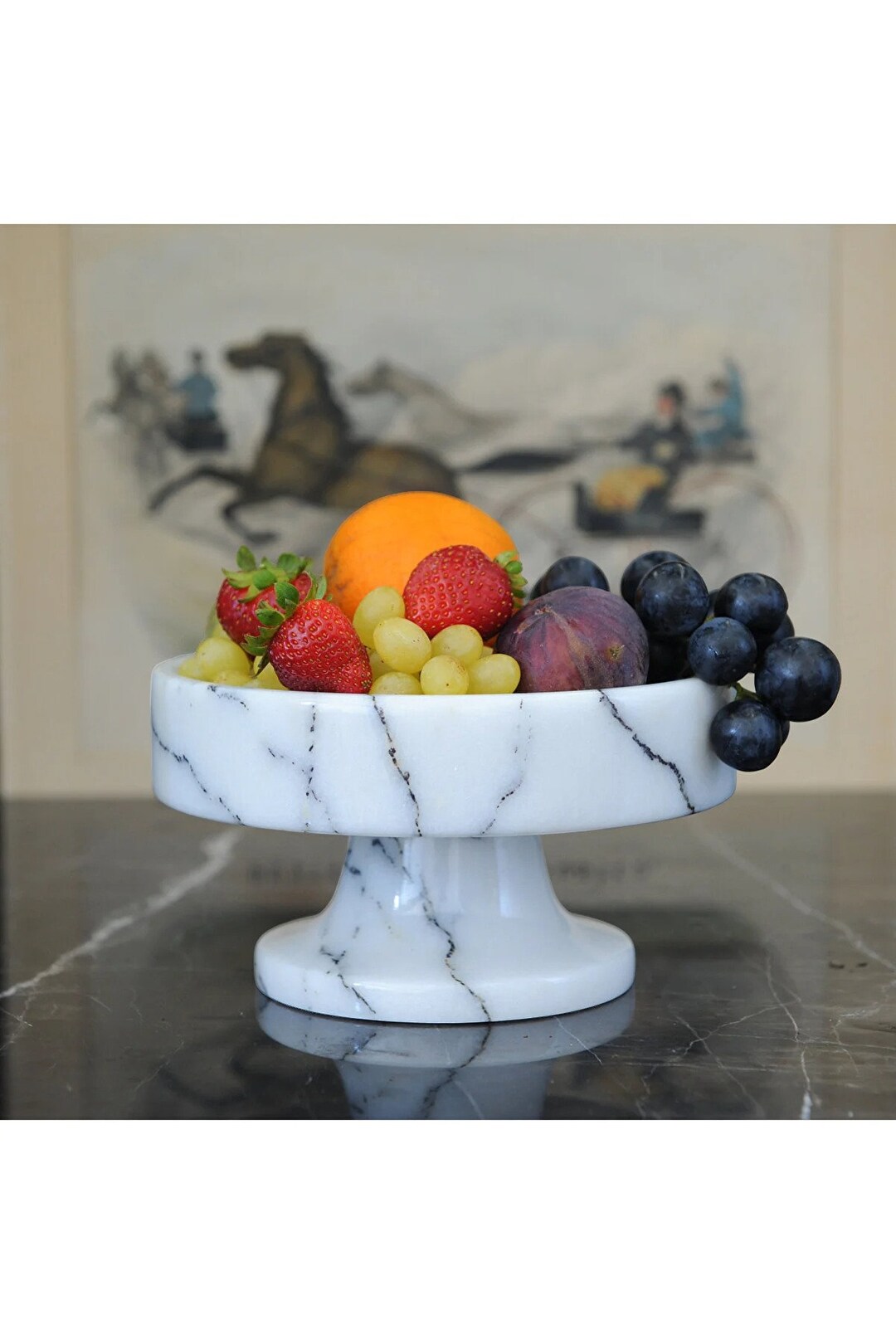 Marble Fruit Serving Bowl Marble Serving Plate Natural - Etsy