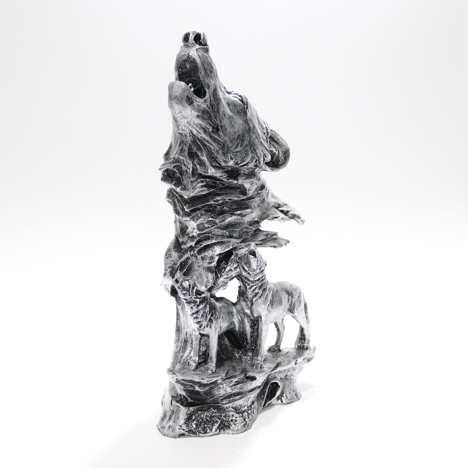 Howling Wolf Figurine 3 Wolves Figurine Wolf Statue Home - Etsy