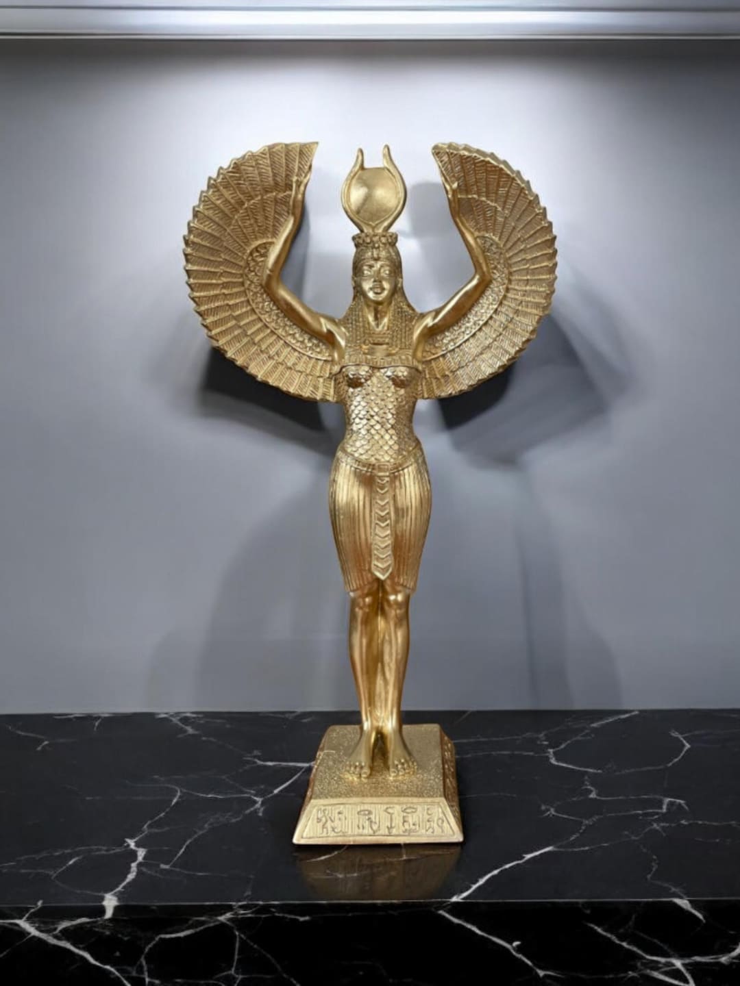 Gold ISIS EGYPTIAN GODDESS, Sculpture, Goodies Lady, Art Decor 13 ...