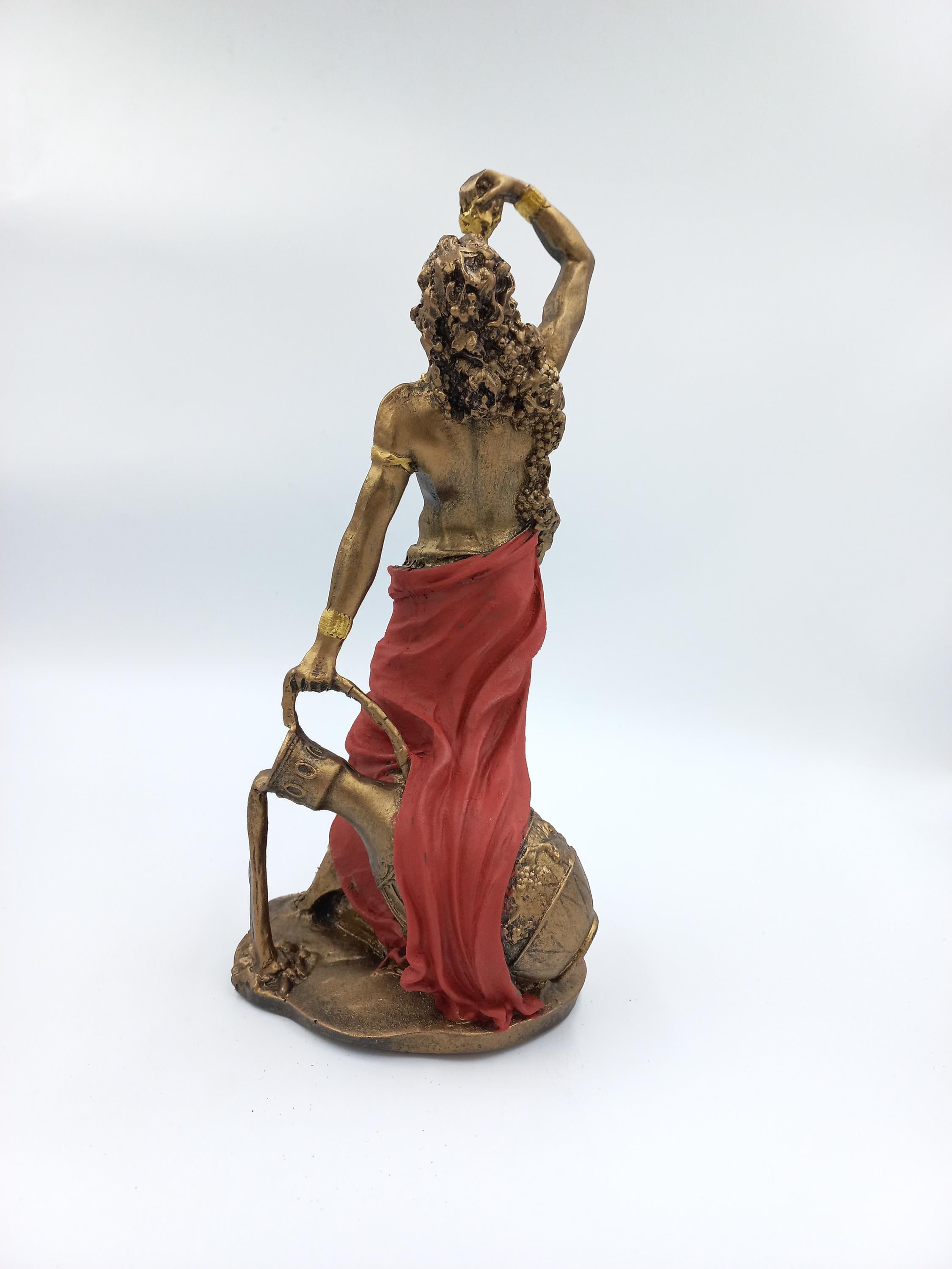Bronze & Red Colored Bacchus Statue, Dionysus God of Wine - Etsy