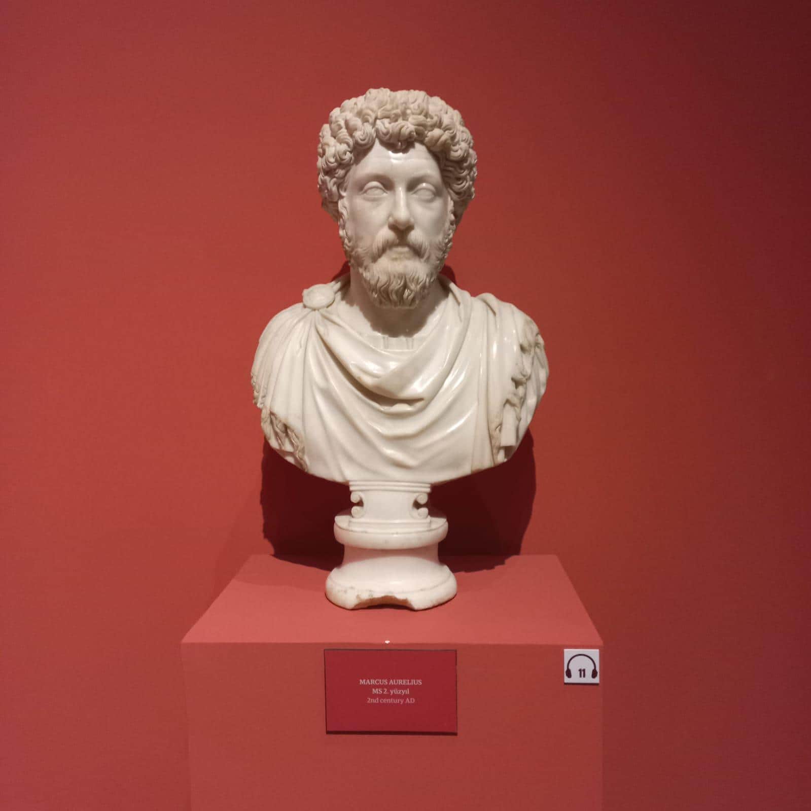 Handmade Marble Cast Marcus Aurelius Bust, Philosopher King Sculpture ...