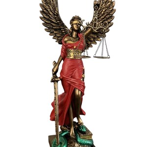 Themis Statue, Winged Justice Statue, Lady Justice, Office Decor, Gift ...