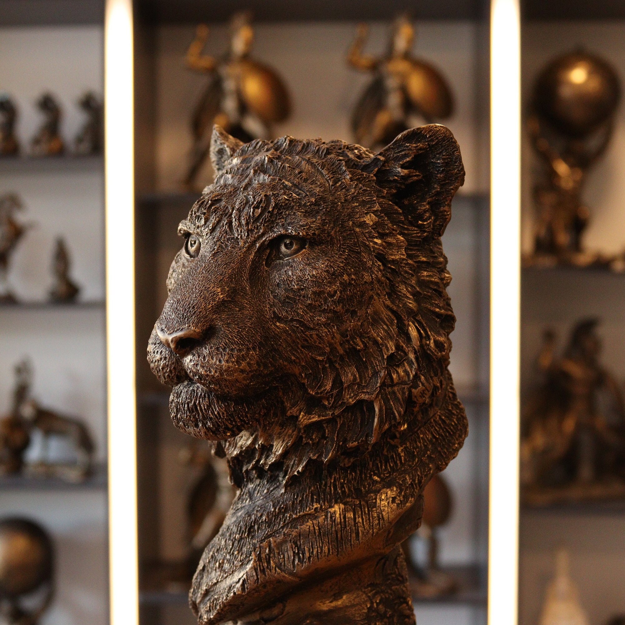 Large Tiger Head Bust Tiger Figure Tiger Statue 12 Inches - Etsy