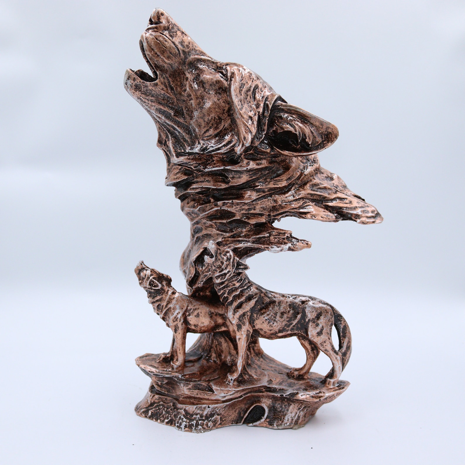 Howling Wolf Figurine 3 Wolves Figurine Wolf Statue Home - Etsy