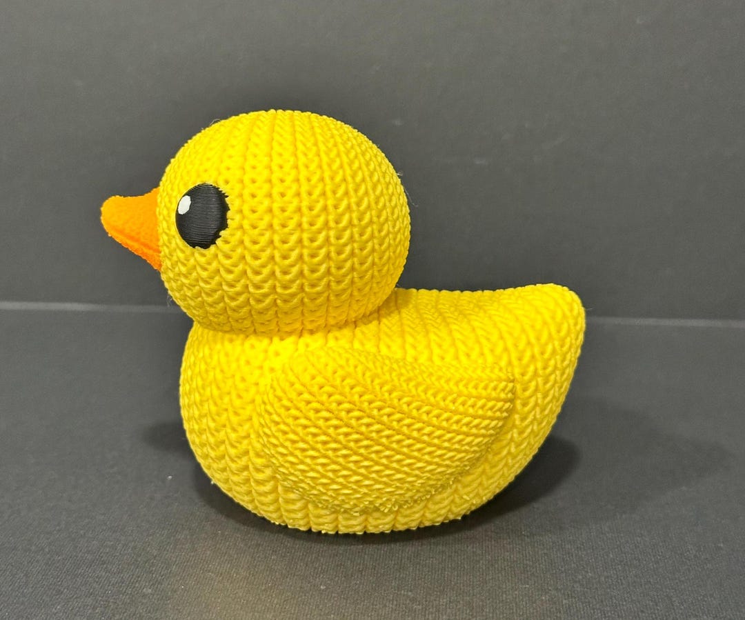 Duck 3D Printed Knitted Texture, Unique Figurine Custom Color PLA Decor ...