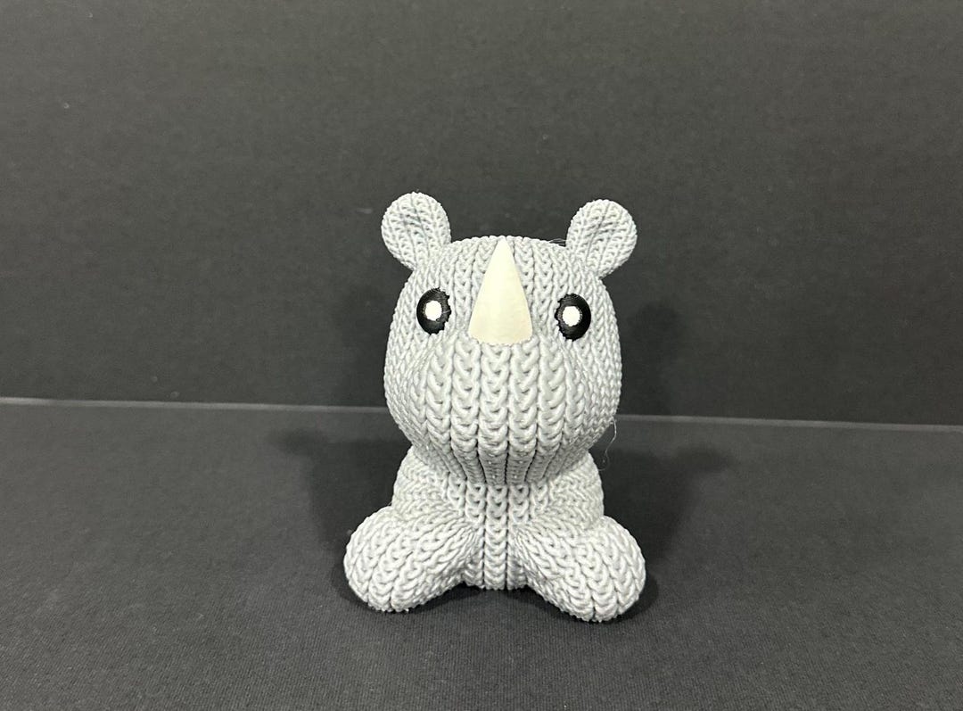 3D Printed Knitted Rhino Unique Handcrafted Style Decor - Etsy
