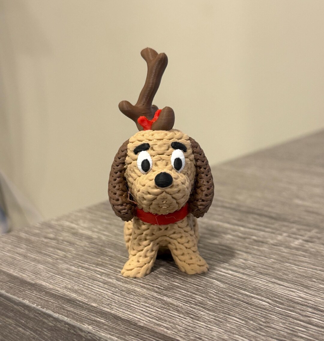 Max Knitted 3D Printed Figurine, Loyal Holiday Pup Miniature, Max ...