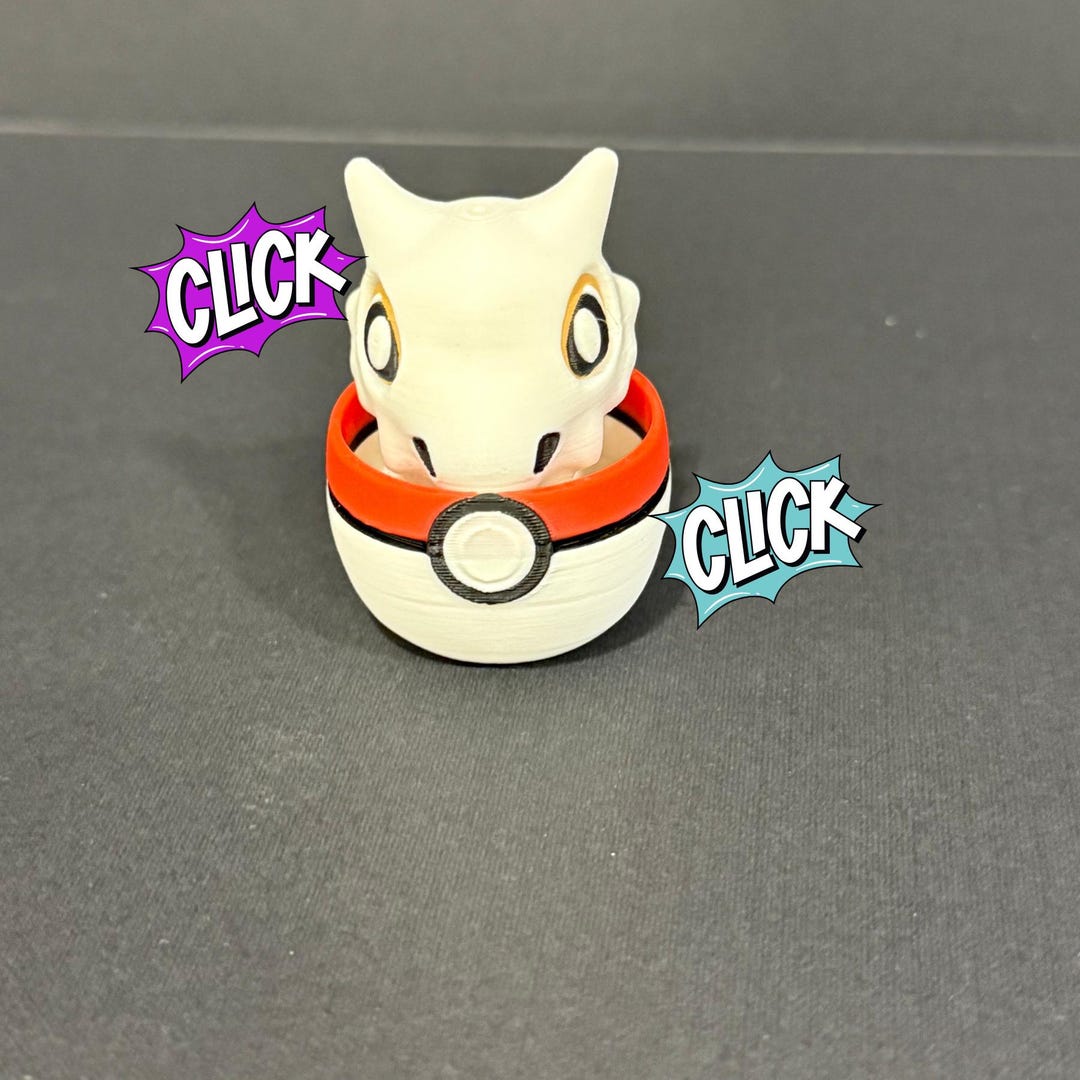 Cubone Inspired Fidget Clicker, 3D Printed Bone Creature Toy, Cute Desk ...