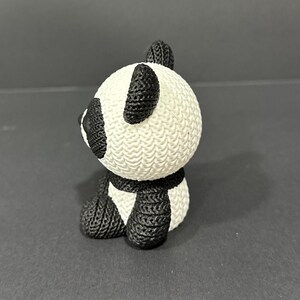 Panda 3D Printed Knitted Texture Figurine, Unique Decor - Etsy