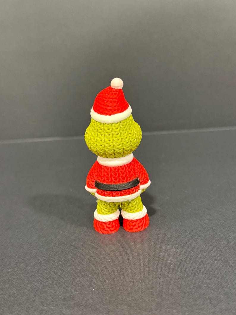 Knitted Grinch Inspired 3D Printed Figurine, “mean One” Holiday ...