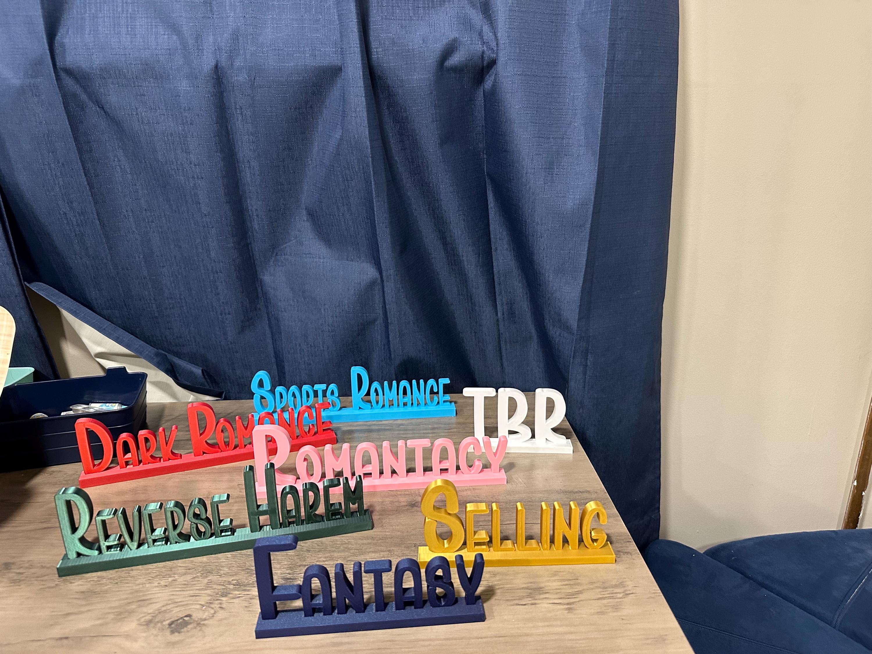 Fantasy Library Legend, Book Genre Sign, 3D Printed, Bookish Gift - Etsy