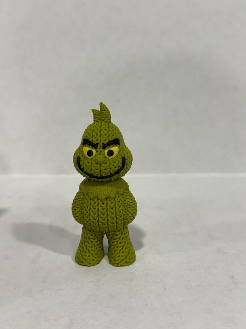 Knitted Grinch Inspired 3D Printed Figurine, “mean One” Holiday ...