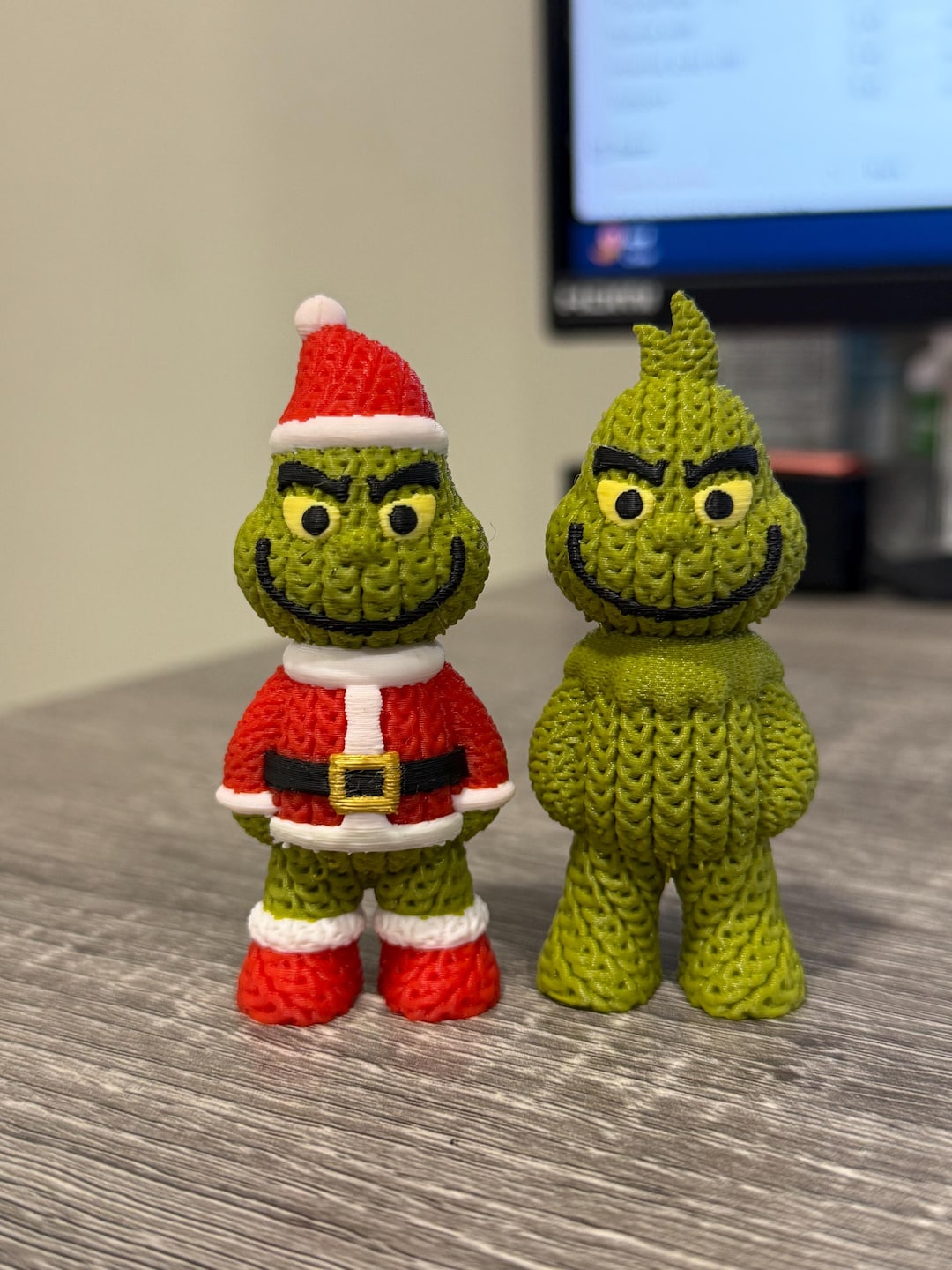 Knitted Grinch Inspired 3D Printed Figurine, “mean One” Holiday ...