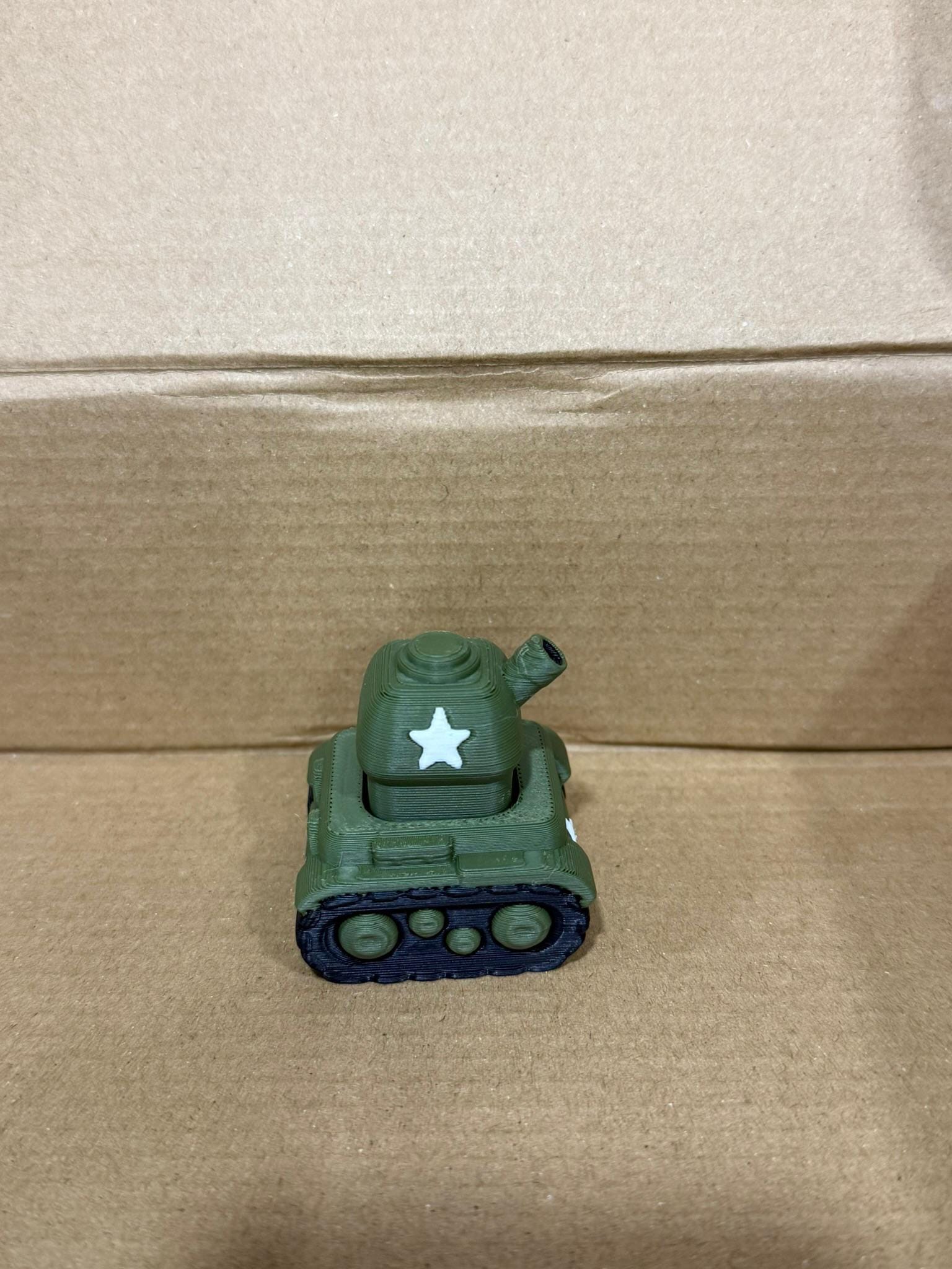 Mini Tank Fidget Clicker – 3D Printed Military Style Desk Toy – Silent ...